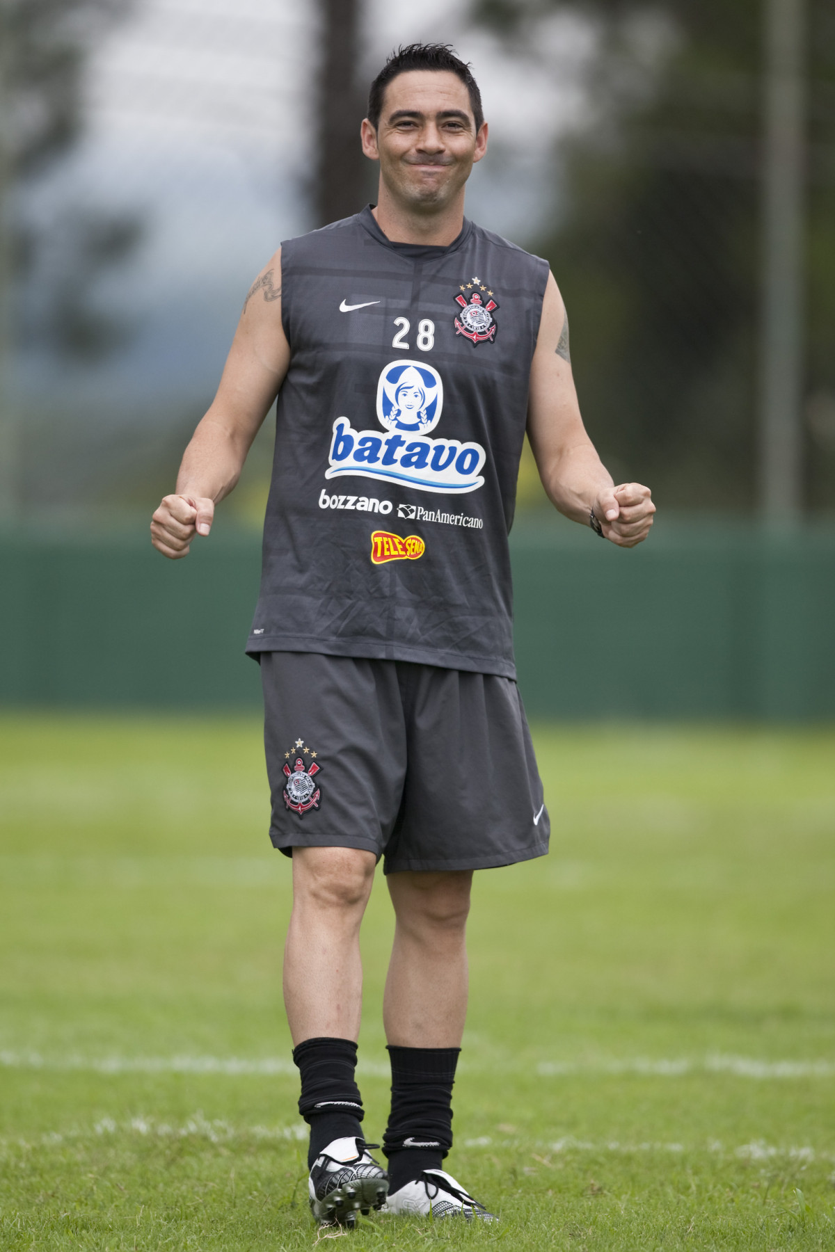 Chicão Durante O Treino Do Corinthians Realizado Esta Tarde No Spa